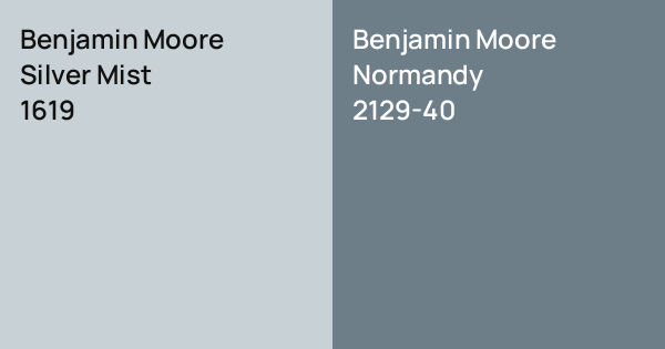 Benjamin Moore Silver Mist vs. Benjamin Moore Normandy comparison