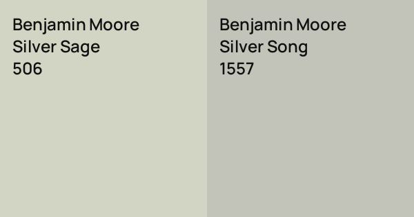 Benjamin Moore Silver Sage vs. Benjamin Moore Silver Song comparison