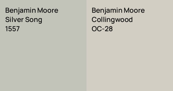 Benjamin Moore Silver Song vs. Benjamin Moore Collingwood comparison