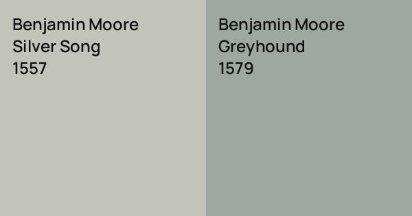 Benjamin Moore Silver Song vs. Benjamin Moore Greyhound comparison