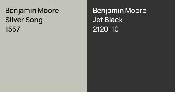 Benjamin Moore Silver Song vs. Benjamin Moore Jet Black comparison