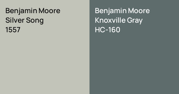 Benjamin Moore Silver Song vs. Benjamin Moore Knoxville Gray comparison