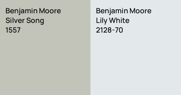 Benjamin Moore Silver Song vs. Benjamin Moore Lily White comparison