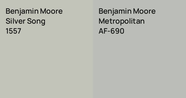 Benjamin Moore Silver Song vs. Benjamin Moore Metropolitan comparison