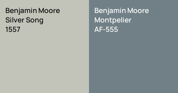 Benjamin Moore Silver Song vs. Benjamin Moore Montpelier comparison