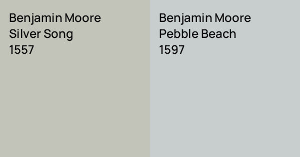 Benjamin Moore Silver Song vs. Benjamin Moore Pebble Beach comparison