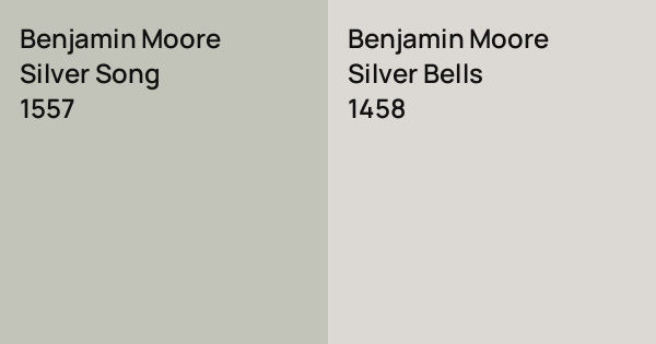 Benjamin Moore Silver Song vs. Benjamin Moore Silver Bells comparison