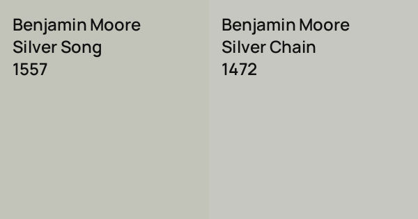 Benjamin Moore Silver Song vs. Benjamin Moore Silver Chain comparison