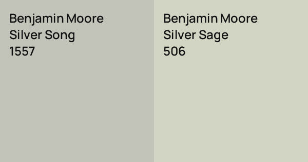 Benjamin Moore Silver Song vs. Benjamin Moore Silver Sage comparison