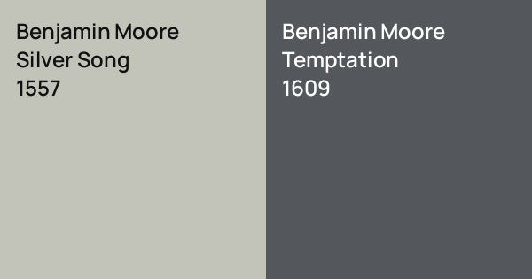 Benjamin Moore Silver Song vs. Benjamin Moore Temptation comparison
