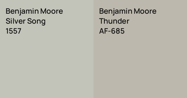 Benjamin Moore Silver Song vs. Benjamin Moore Thunder comparison
