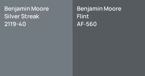 Benjamin Moore Silver Streak vs. Benjamin Moore Flint comparison