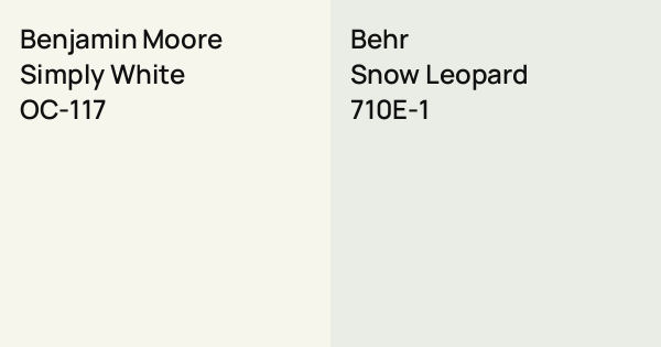 Benjamin Moore Simply White vs. Behr Snow Leopard comparison
