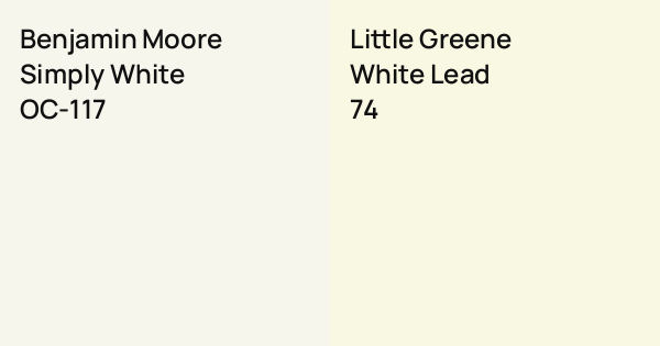 Benjamin Moore Simply White vs. Little Greene White Lead comparison