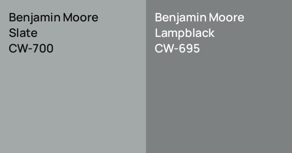 Benjamin Moore Slate vs. Benjamin Moore Lampblack comparison