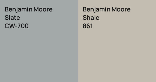 Benjamin Moore Slate vs. Benjamin Moore Shale comparison