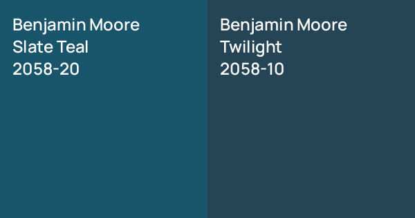 Benjamin Moore Slate Teal vs. Benjamin Moore Twilight comparison