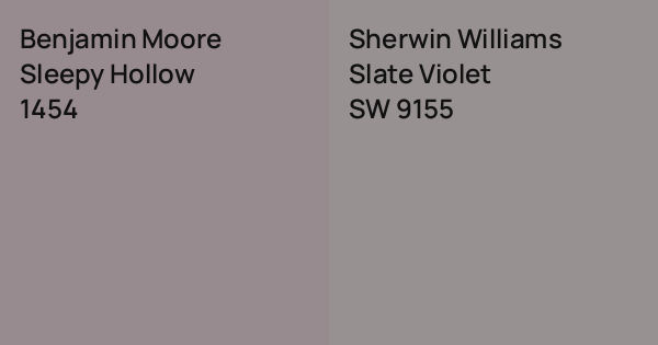 Benjamin Moore Sleepy Hollow vs. Sherwin Williams Slate Violet comparison