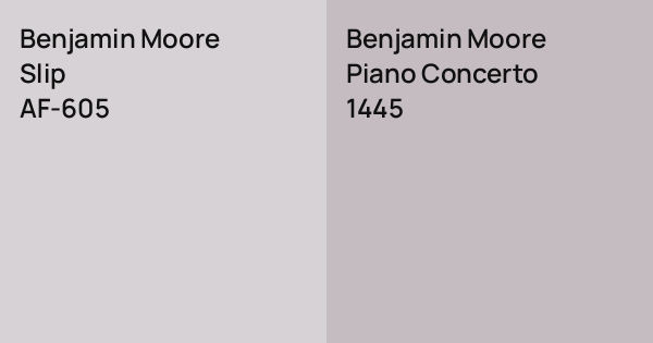 Benjamin Moore Slip vs. Benjamin Moore Piano Concerto comparison