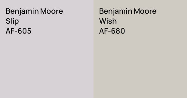 Benjamin Moore Slip vs. Benjamin Moore Wish comparison