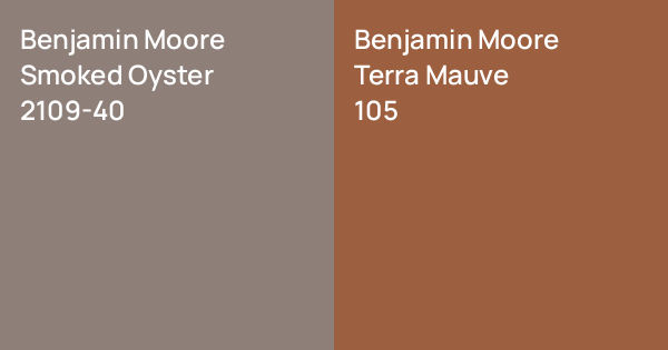 Benjamin Moore Smoked Oyster vs. Benjamin Moore Terra Mauve comparison