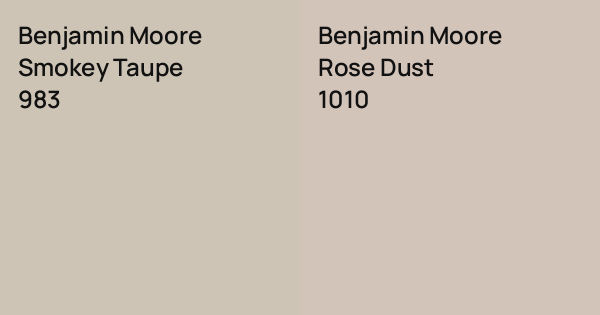Benjamin Moore Smokey Taupe vs. Benjamin Moore Rose Dust comparison