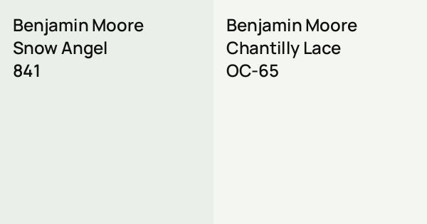 Benjamin Moore Snow Angel vs. Benjamin Moore Chantilly Lace comparison