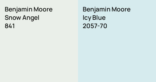 Benjamin Moore Snow Angel vs. Benjamin Moore Icy Blue comparison