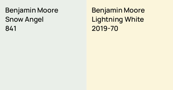 Benjamin Moore Snow Angel vs. Benjamin Moore Lightning White comparison