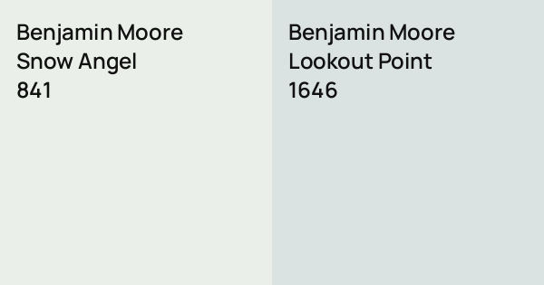 Benjamin Moore Snow Angel vs. Benjamin Moore Lookout Point comparison