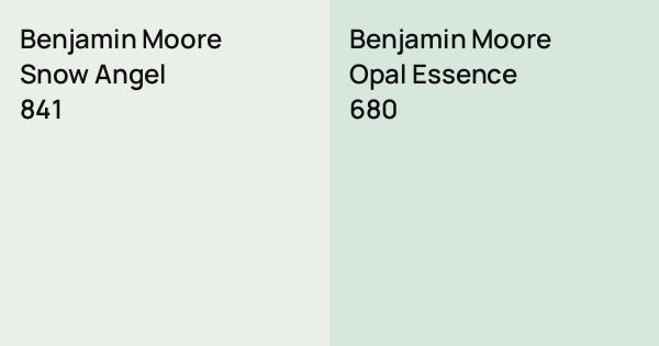 Benjamin Moore Snow Angel vs. Benjamin Moore Opal Essence comparison