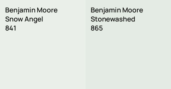 Benjamin Moore Snow Angel vs. Benjamin Moore Stonewashed comparison