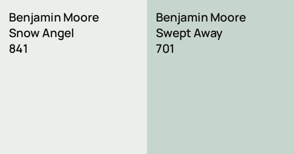 Benjamin Moore Snow Angel vs. Benjamin Moore Swept Away comparison