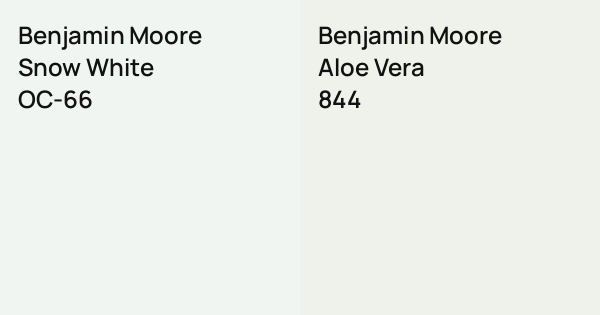 Benjamin Moore Snow White vs. Benjamin Moore Aloe Vera comparison