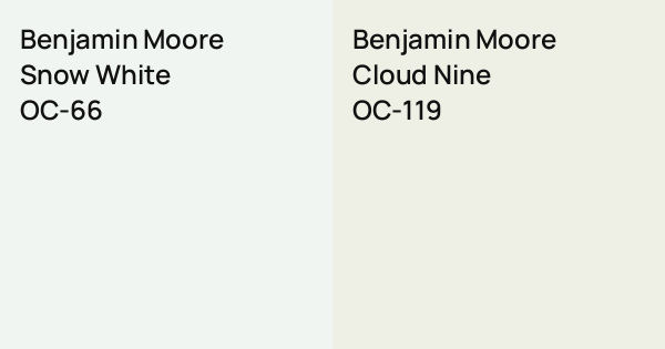 Benjamin Moore Snow White vs. Benjamin Moore Cloud Nine comparison