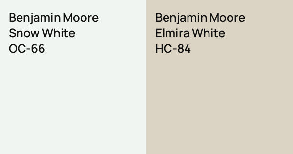 Benjamin Moore Snow White vs. Benjamin Moore Elmira White comparison