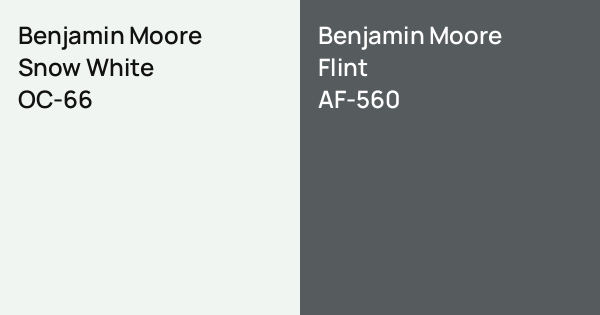 Benjamin Moore Snow White vs. Benjamin Moore Flint comparison