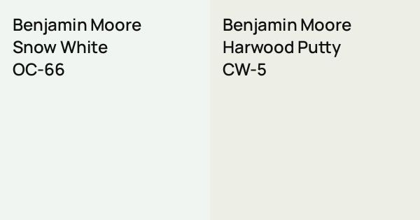 Benjamin Moore Snow White vs. Benjamin Moore Harwood Putty comparison