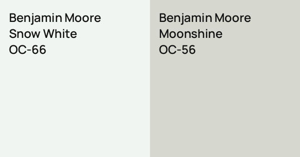 Benjamin Moore Snow White vs. Benjamin Moore Moonshine comparison