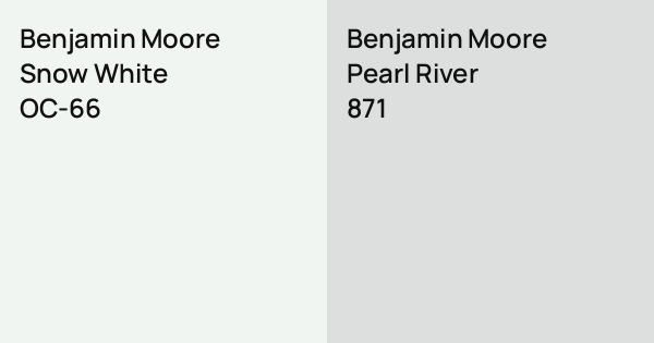 Benjamin Moore Snow White vs. Benjamin Moore Pearl River comparison