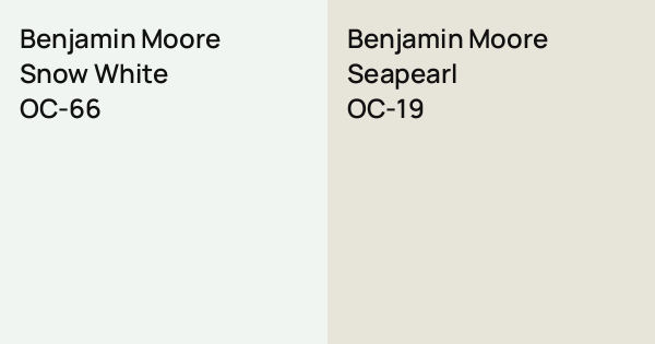 Benjamin Moore Snow White vs. Benjamin Moore Seapearl comparison