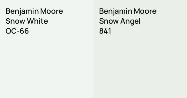 Benjamin Moore Snow White vs. Benjamin Moore Snow Angel comparison