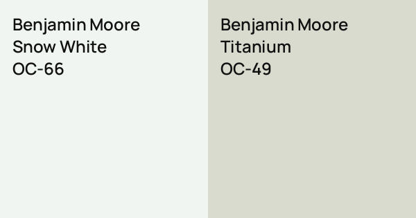 Benjamin Moore Snow White vs. Benjamin Moore Titanium comparison