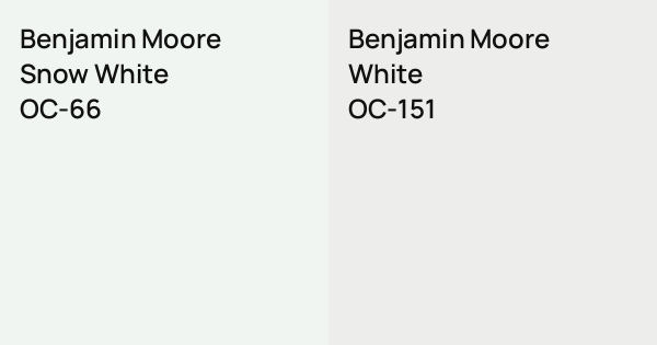 Benjamin Moore Snow White vs. Benjamin Moore White comparison