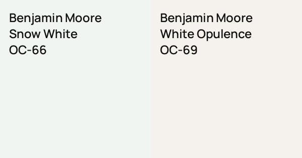 Benjamin Moore Snow White vs. Benjamin Moore White Opulence comparison