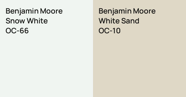 Benjamin Moore Snow White vs. Benjamin Moore White Sand comparison