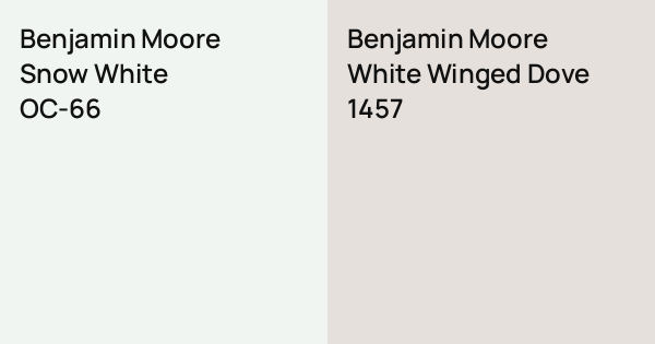 Benjamin Moore Snow White vs. Benjamin Moore White Winged Dove comparison