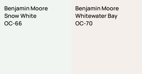 Benjamin Moore Snow White vs. Benjamin Moore Whitewater Bay comparison