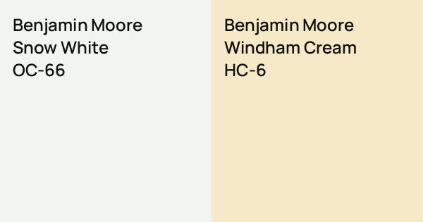 Benjamin Moore Snow White vs. Benjamin Moore Windham Cream comparison