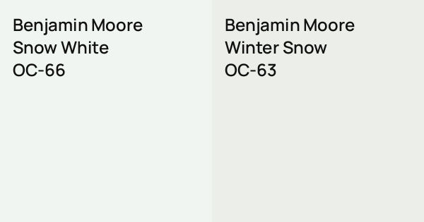 Benjamin Moore Snow White vs. Benjamin Moore Winter Snow comparison